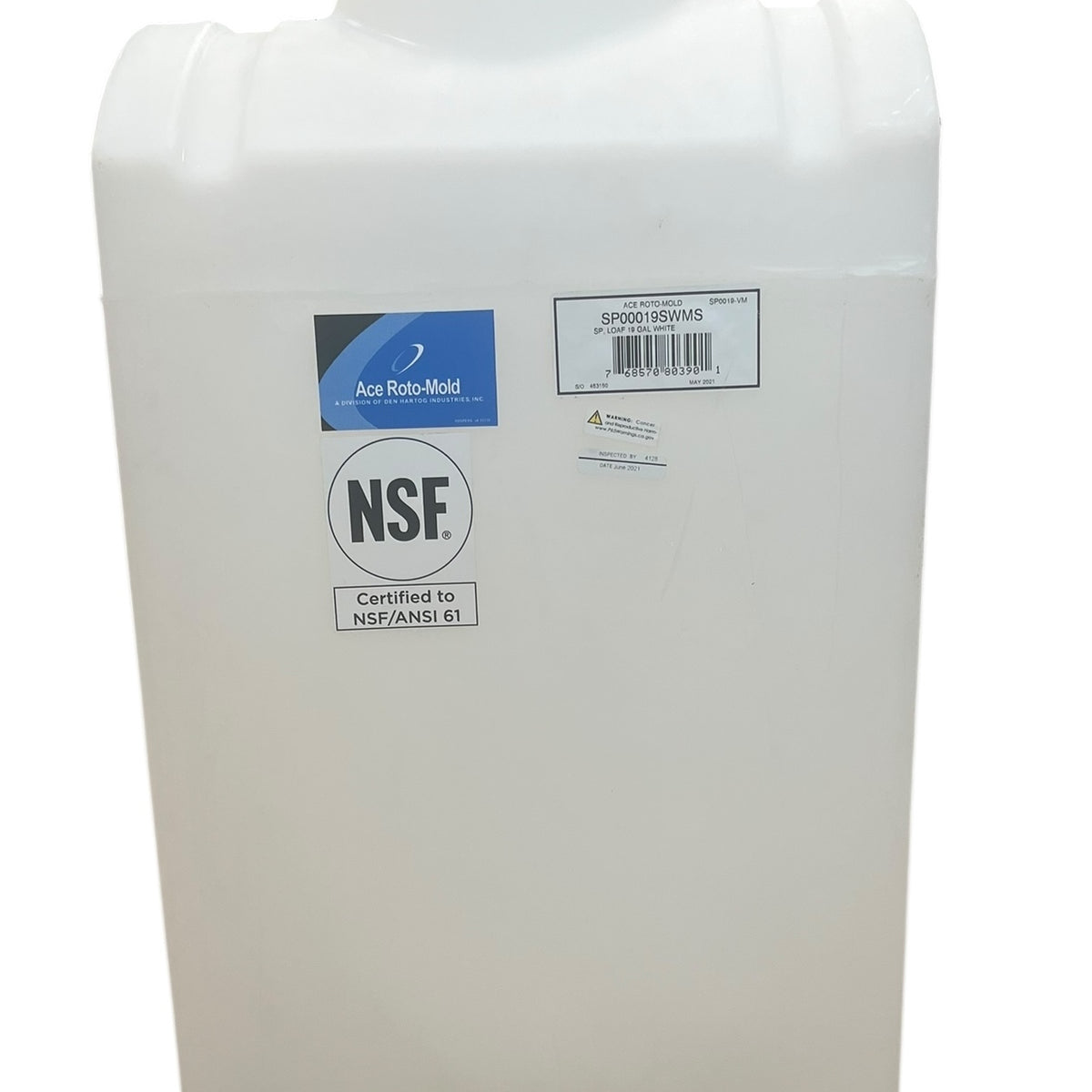 Ace Roto Mold 19 Gallon Loaf Applicator Tank With 1/2" FPT Drain 5" Li ...